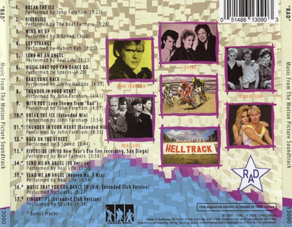 Rad Soundtrack CD John Farnham 3 Speed Real Life Sparks Beat Farmers ...