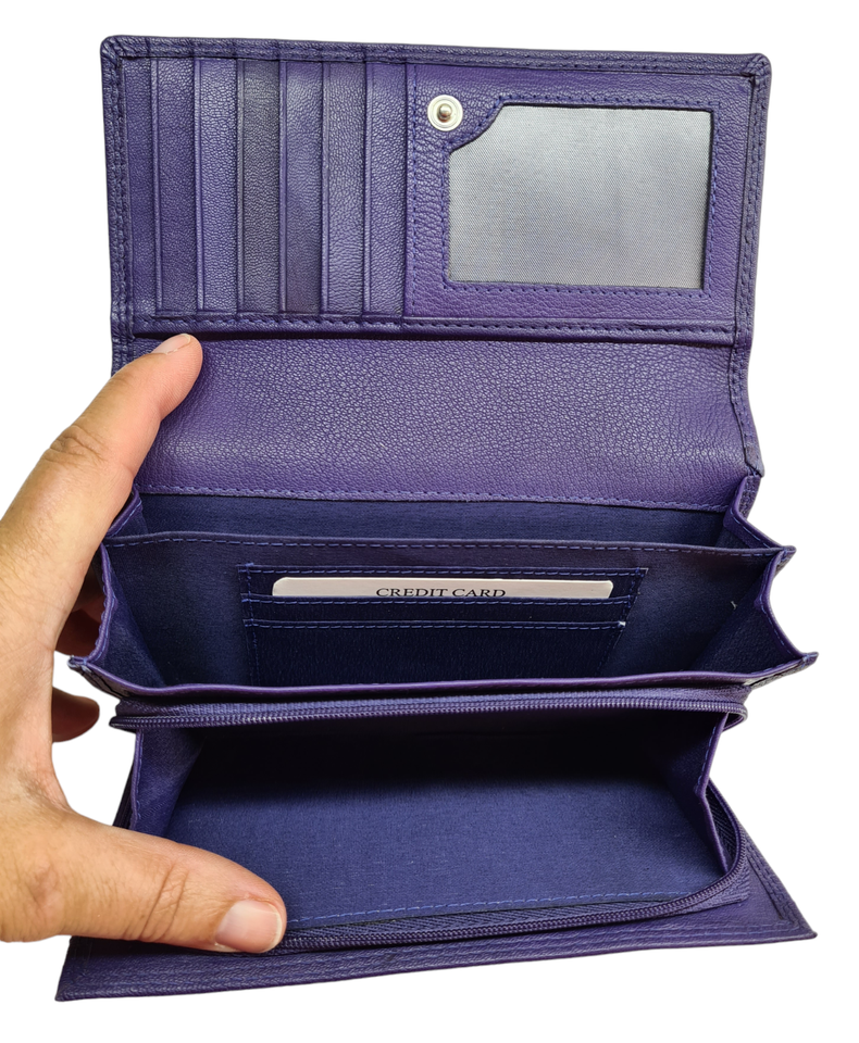 Womens Large RFID Protected High Quality Real Leather Purse Credit Card ...