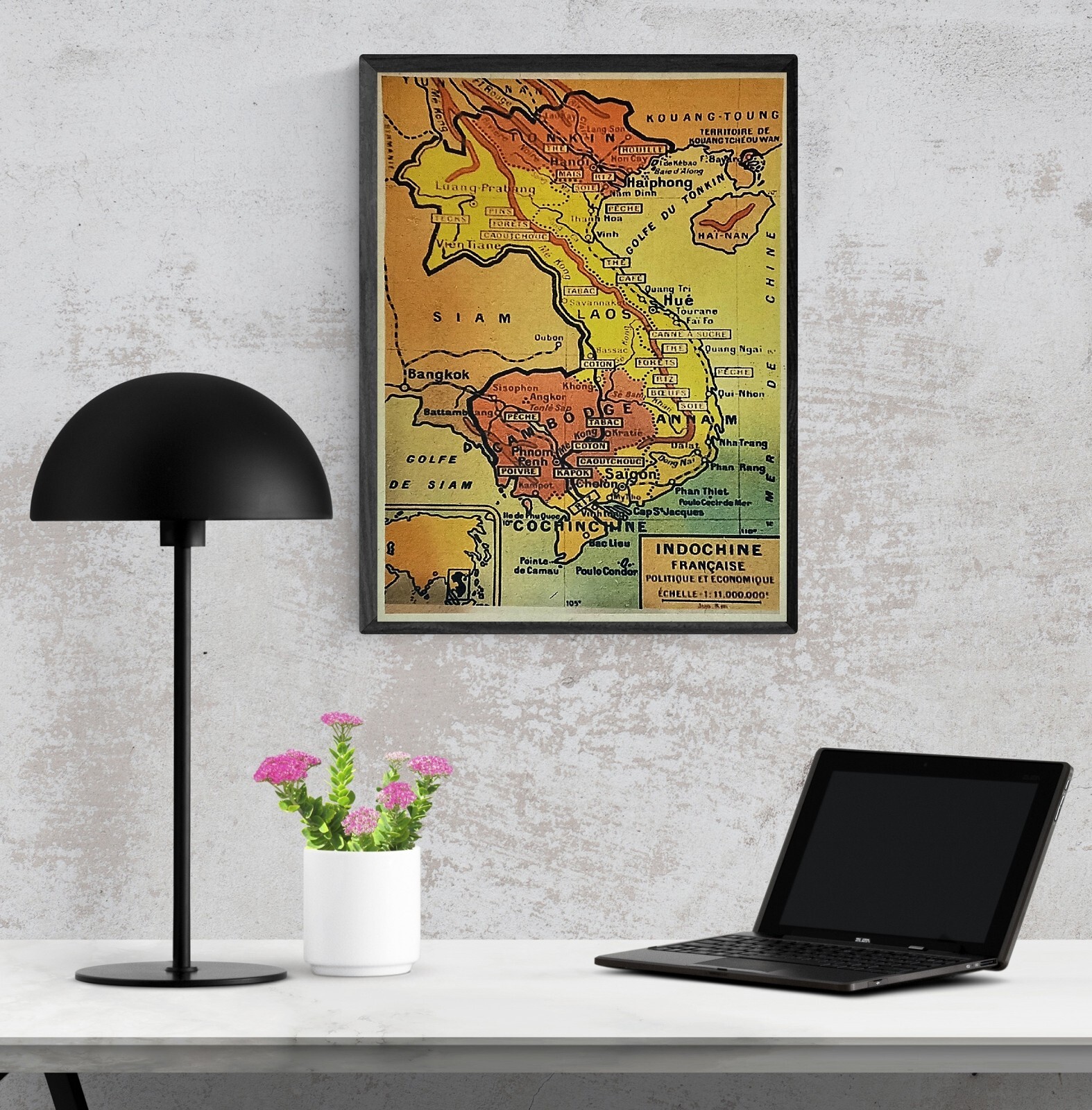 Vietnam War Propaganda Poster Vintage Map of Indochina Laos Cambodia ...