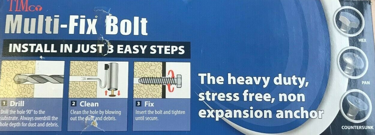 8 x 75mm 3" Timco Multifix Masonry Torx Pan Head Bolt Screw Anchor ...