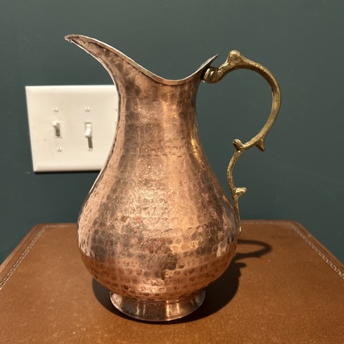 Handmade Hammered Copper Water Pitcher, Tin Plated Inside Pure Copper ...