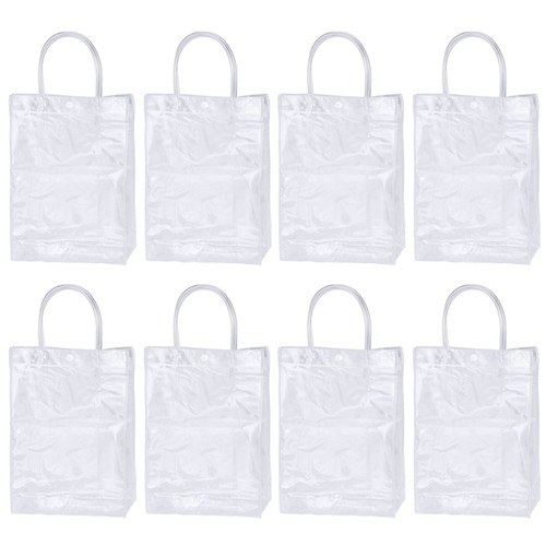 8 Pcs PVC Handbag Small Plastic Tote Clear Bags with Handles ...