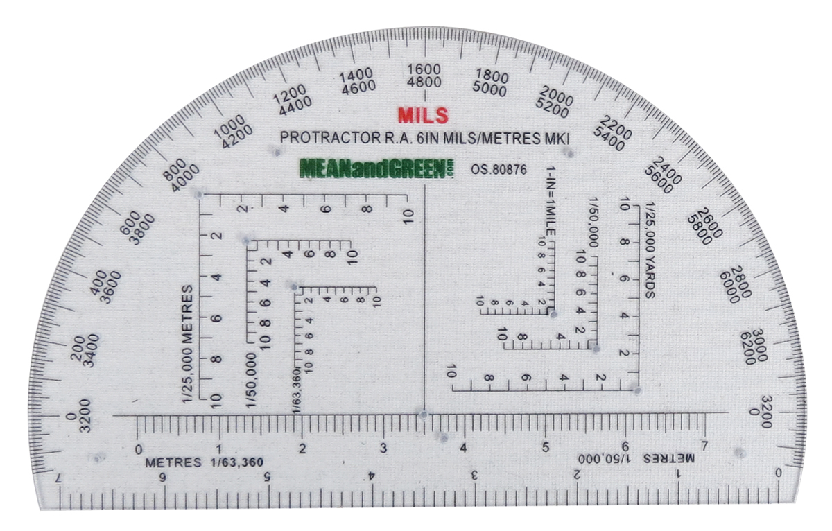 Military Protractor - Army Mills RA MOD Pathfinder Romer Cadets Mils ...