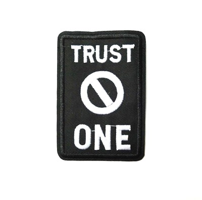 Trust No One, Iron-On/Sew-On Embroidered Patch Applique, Punk Goth Alt ...