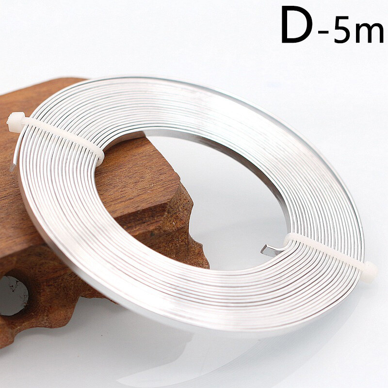 5M Roll Flat Aluminum Wire Craft Metal Plain Bezel Flexible Wire ...