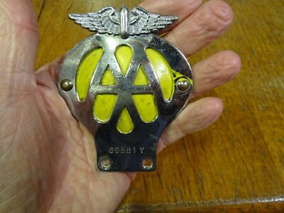 Vintage Motorcycle AA Badge c.1956-67 serial No.69581Y | eBay