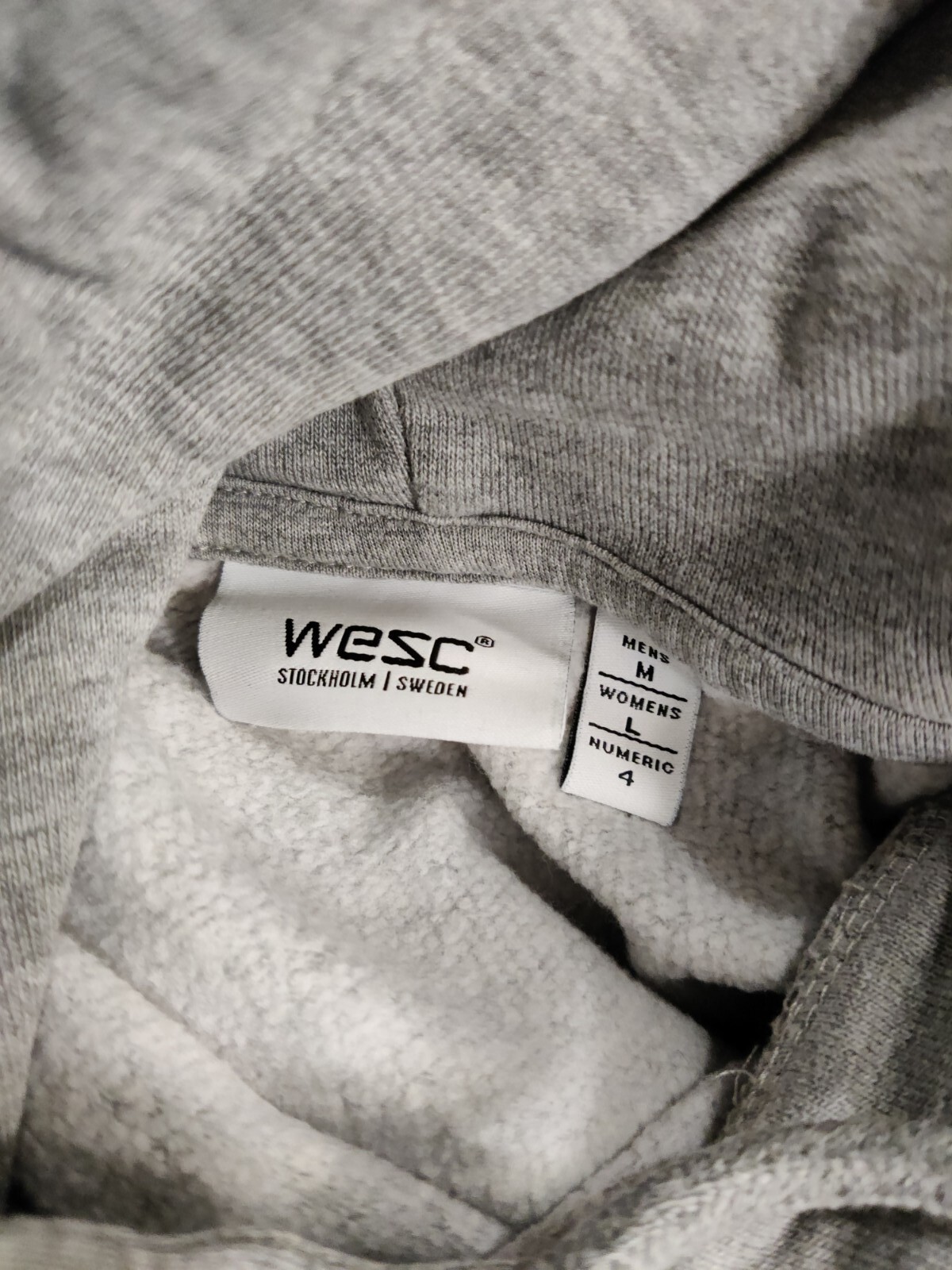 WESC Sweden grey Pullover Hoodie Sweatshirt Men's size medium Logo ...