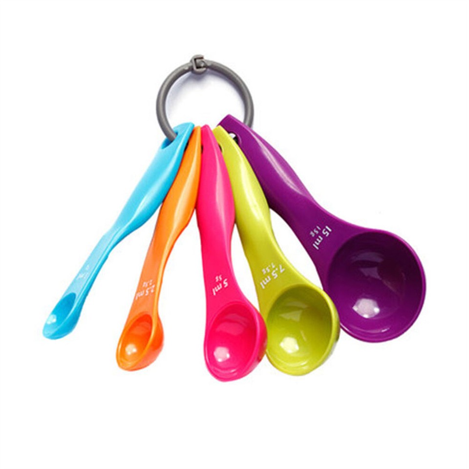 5Pcs Measuring Spoons Plastic Teaspoon Measure Spoon Cups Gram Scoop ...