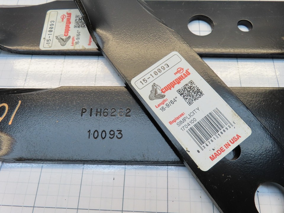 Rotary 10093 16-9/64" L 3/4" CH Fit Simplicity Allis 44" Cut 3 Pack ...