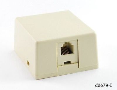 Surface Mount Quick Connect 6-Wire Phone Jack Telephone Ivory (Leviton ...