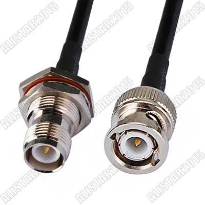 BNC Male to RP-TNC Female ( Plug Pin ) Connector RF Pigtail Coax RG58 ...