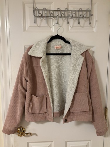 Light Pink Corduroy Jacket W/ Fuzzy Inside, Button Down, 2 Pockets ...