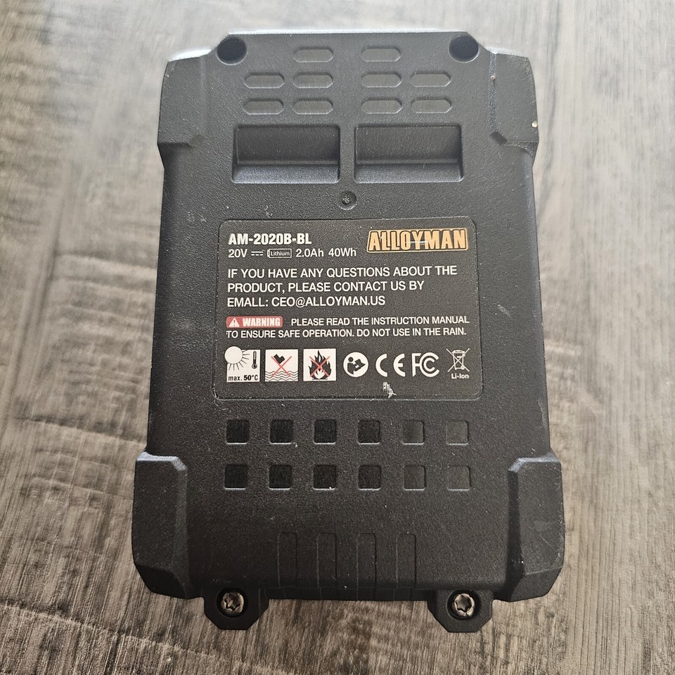 ALLOYMAN 20V MAX 2.0AH REPLACEMENT BATTERY 40WH AM-2020B-BL FOR POWER ...