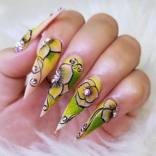 Wearable Manicure Almond False Nail Full Cover Press On Nails Nail Tips