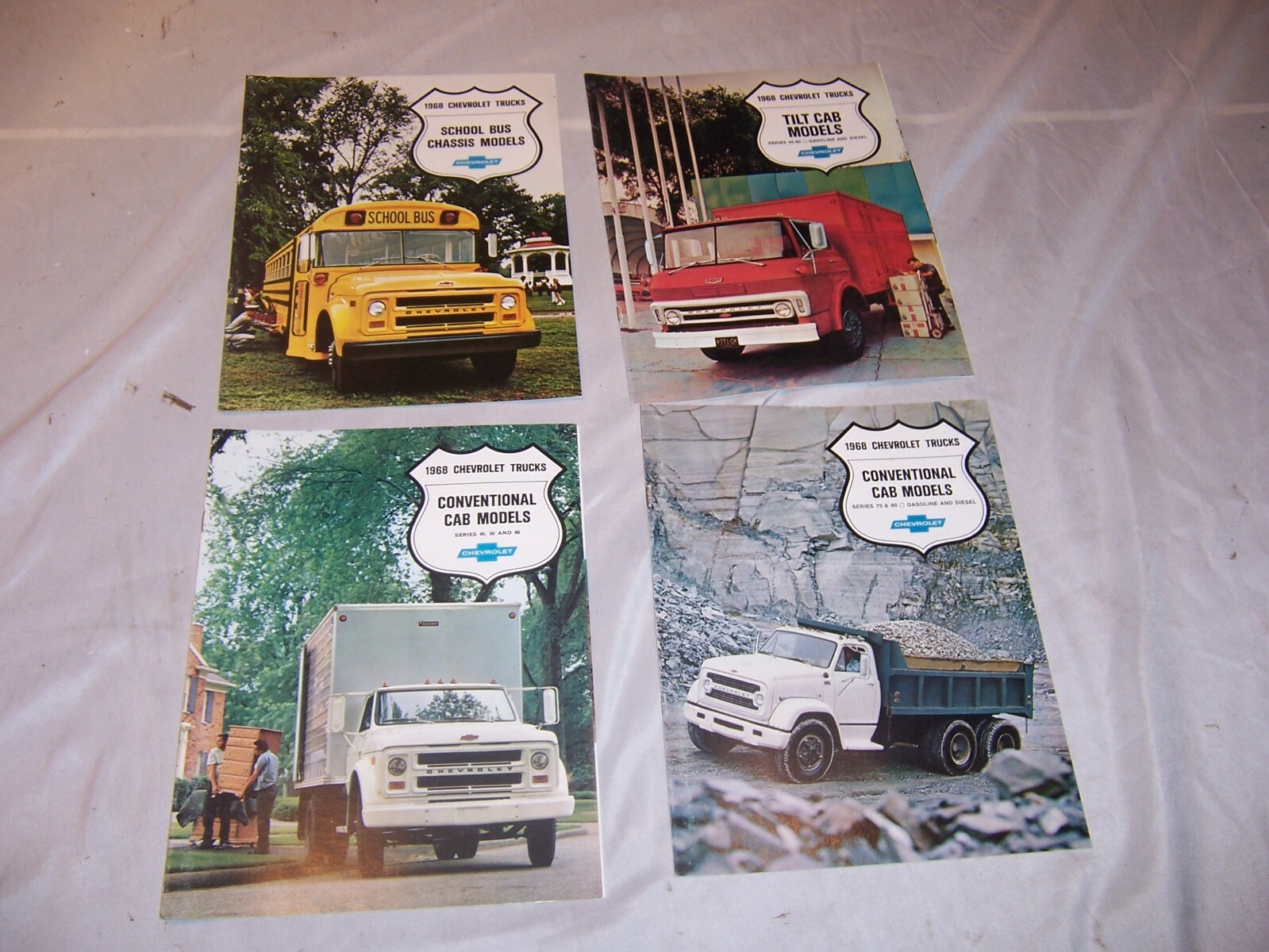 (4) 1968 Chevy Truck C40 - 80 Plus Tilt and Bus Dealer Brochures ...