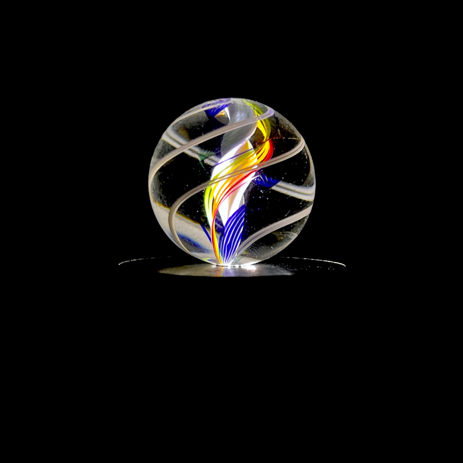 Art Glass MARBLE Tornado Rainbow LATTICINO Swirl Steven Maslach Cuneo ...