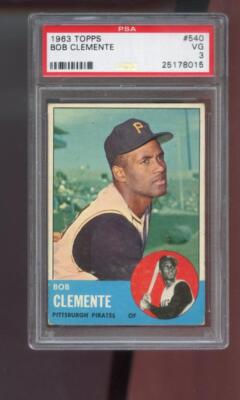 1963 Topps #540 Roberto Clemente Bob Clemente PSA 3 Graded Baseball ...