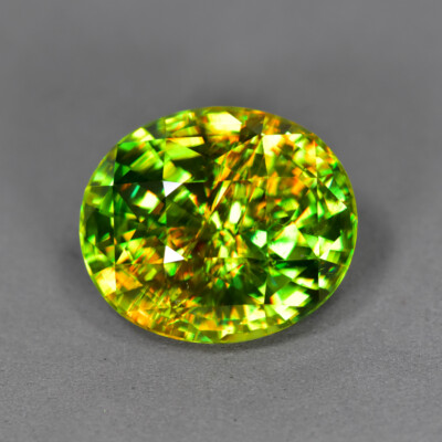 7.91Ct Custom Oval Cut_Premium Unheated Titanite Semi Chrome Sphene | eBay