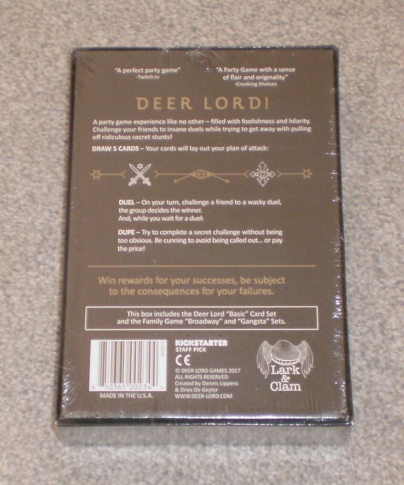 2017 DEER LORD! Game + Broadway & Gangsta Sets - Brand New Factory ...