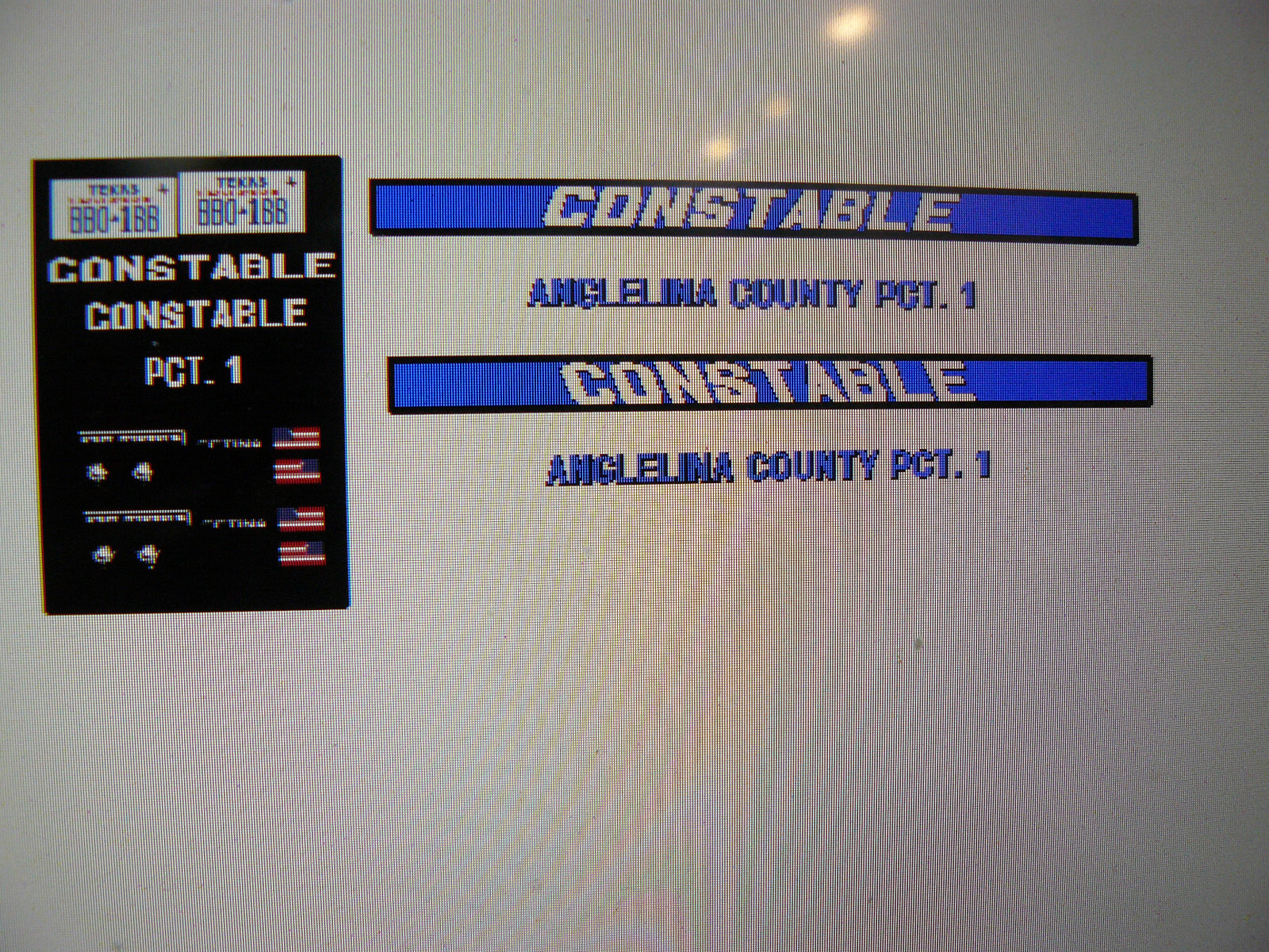 Angelina County Texas Pct 1 Constable Patrol Car Decals 1:24 | eBay
