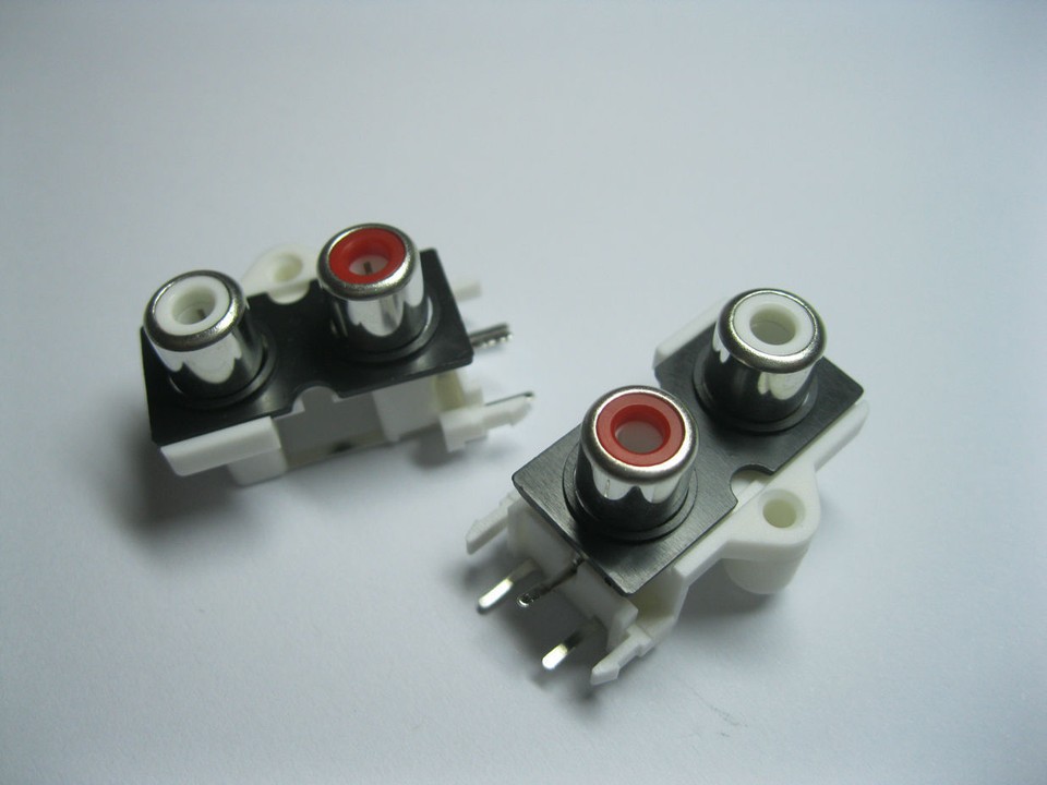 12 pcs AV2 Pin Jack 2 Color RCA Female Audio Video AV Socket Connector ...
