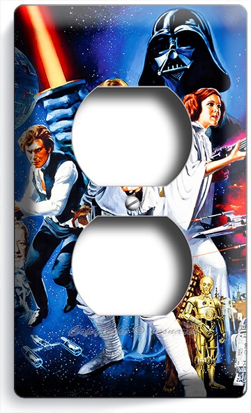 RETRO 1977 FIRST STAR WARS LUKE SKYWALKER LIGHT SWITCH OUTLET WALL ...