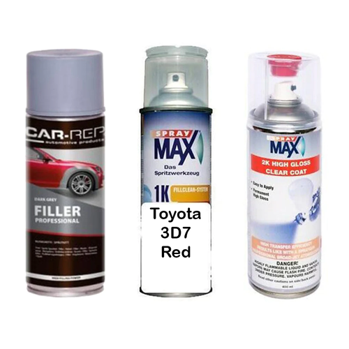 Auto Touch Up Paint for Toyota 3D7 Red Plus 2k Clear Coat & Primer | eBay