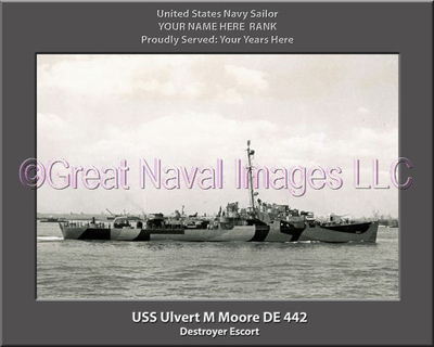 USS Ulvert M Moore DE 442 Personalized Canvas Ship Photo Print Navy ...