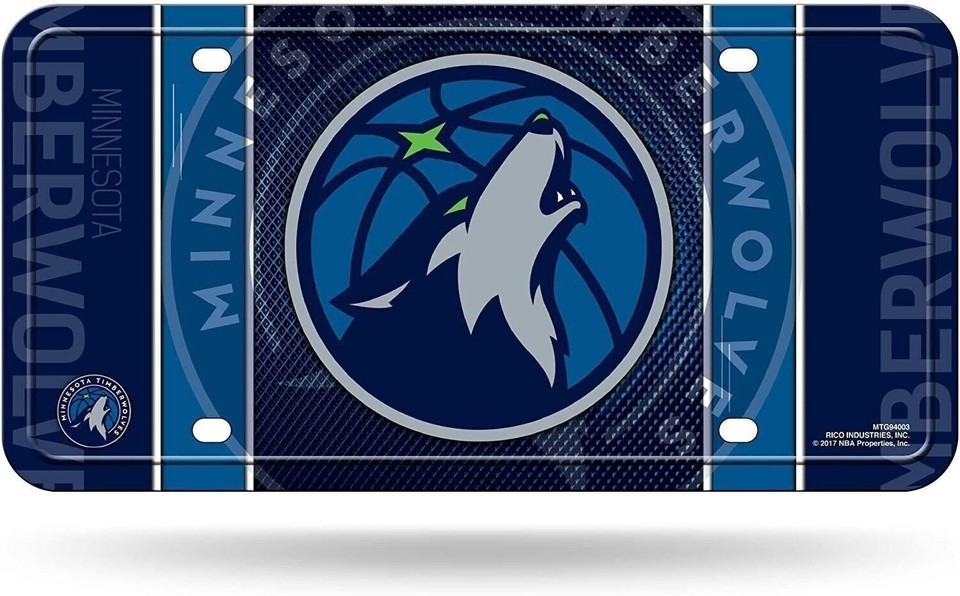 Minnesota Timberwolves Metal Auto Tag License Plate, Jersey Design ...