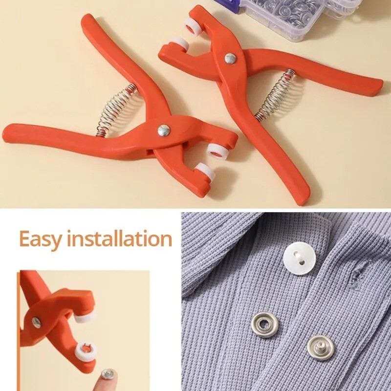 51pcs Metal Snap Fastener Kit with Hand Press Tool Sewing Buttons ...