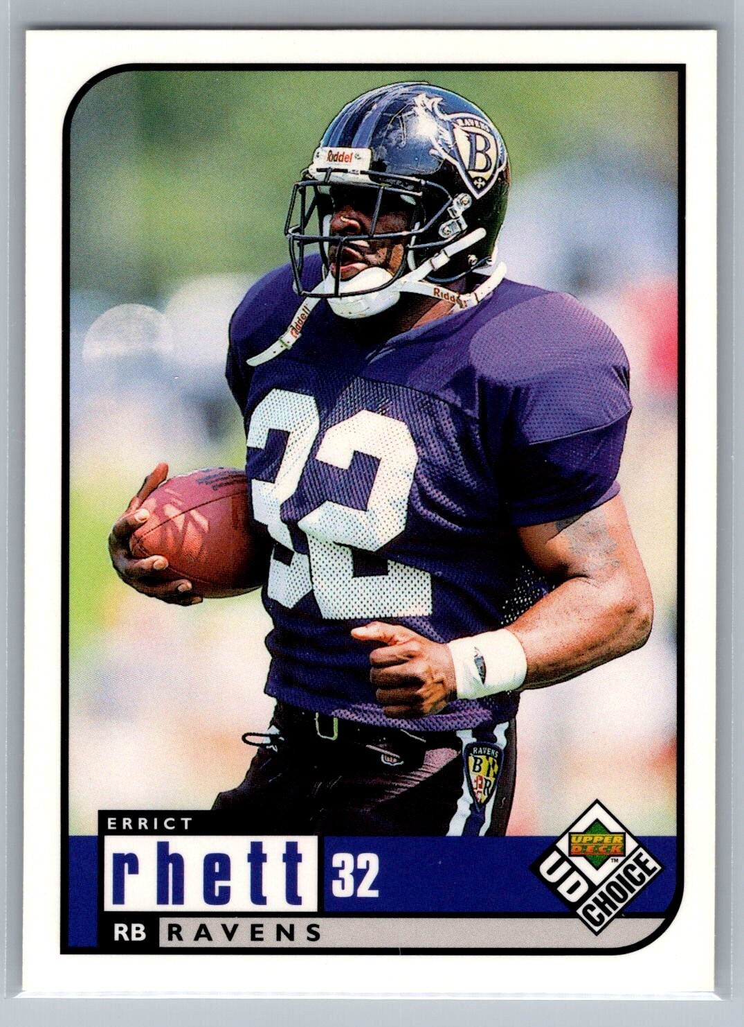 1998 Upper Deck CHOICE Card # 296 Errict Rhett - Baltimore Ravens | eBay