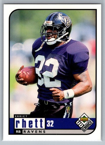 1998 Upper Deck CHOICE Card # 296 Errict Rhett - Baltimore Ravens | eBay
