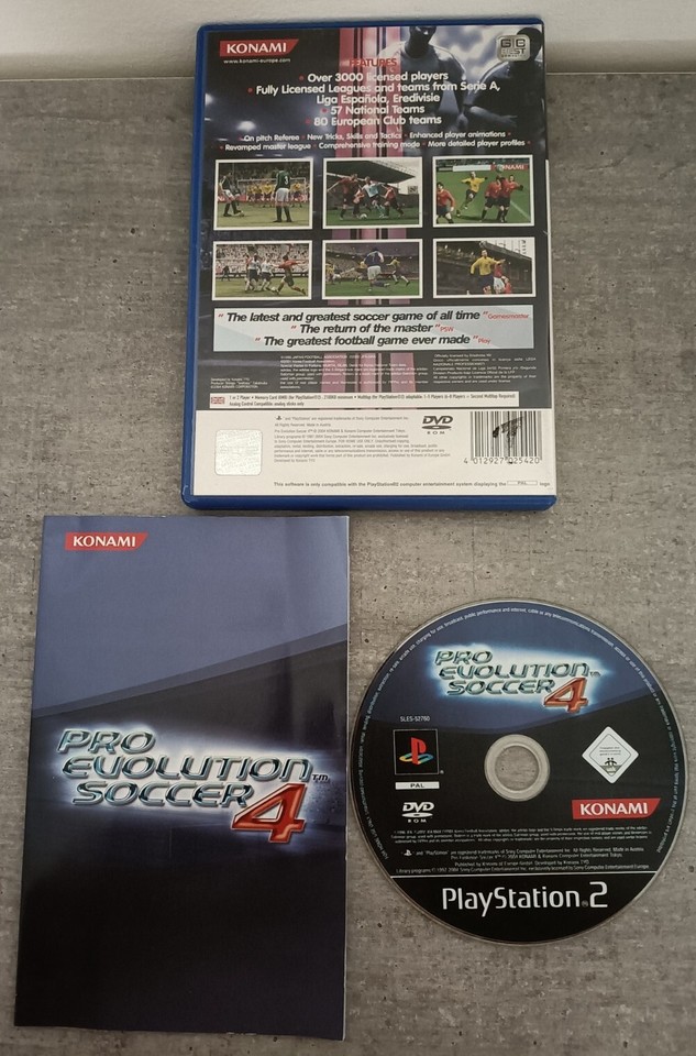 PLAYSTATION 2 pro Evolution Soccer 4 Konami Pal sony Verwendet wie Neu ...