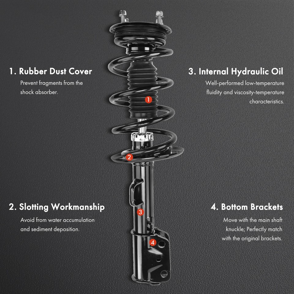 2x Front Complete Strut & Coil Spring Assembly for Ford Explorer 2013 ...