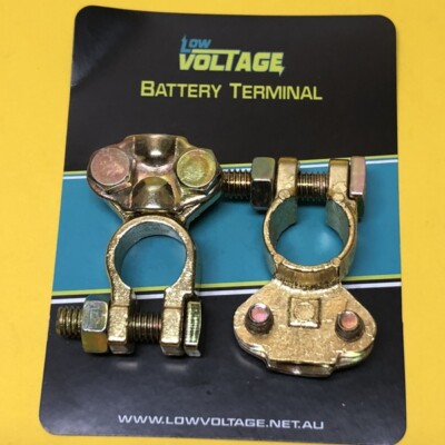 Battery terminals x 2 Saddle type Brass LV4007BL 2 Yr Wty | eBay Australia