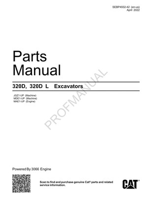 Caterpillar Cat 320D 320D L Excavator Parts Catalog Manual | eBay