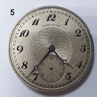 Hamilton pocket watch movement size 12 works | eBay