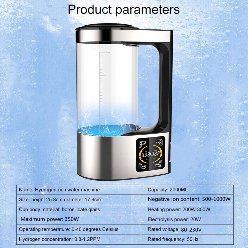 Electric Hydrogen Water Ionizer Generator Machine Water Generator ...
