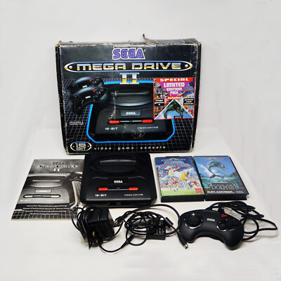 VINTAGE SEGA MEGA DRIVE II 16-BIT CONSOLE BOXED CONTROLLER GAMES LOT ...