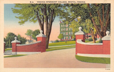 VA~VIRGINIA~BRISTOL~VIRGINIA INTERMONT COLLEGE~ENTRANCE GATE~C.1945 | eBay
