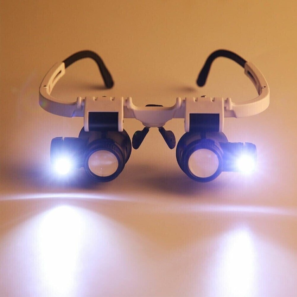 Multifunction 2 LED Head-Mounted Illuminating Microscope, 8x 15x 23x ...