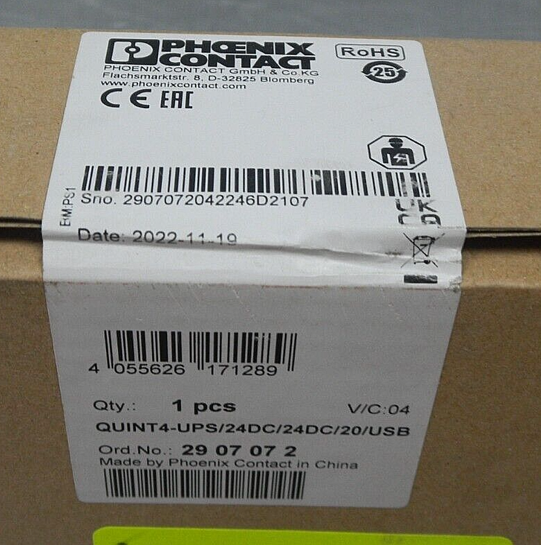 PHOENIX CONTACT 2907072 QUINT4-UPS/24DC POWER SUPPLY | eBay