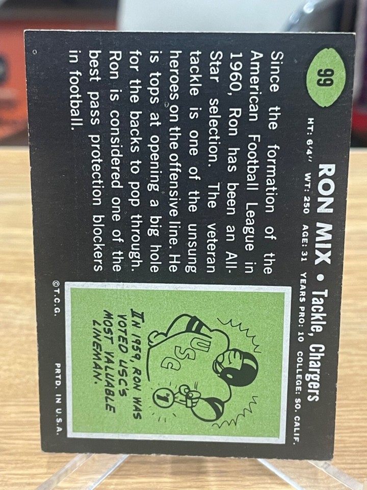 1969 Topps #99 Ron Mix | eBay