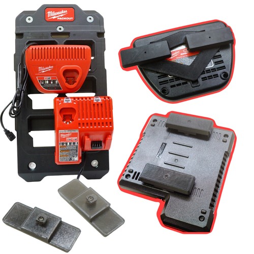 M12 M18 Battery Charger Mount Milwaukee Compact Wall Plate PACKOUT 48 ...