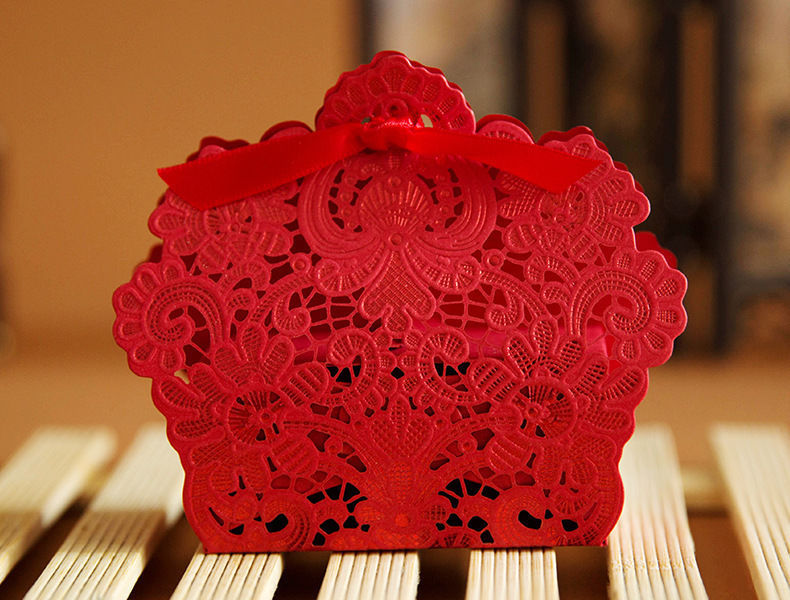 Lace Laser Cut Wedding Favor Boxes with Ribbon Cake Candy Gift Boxes 20 ...