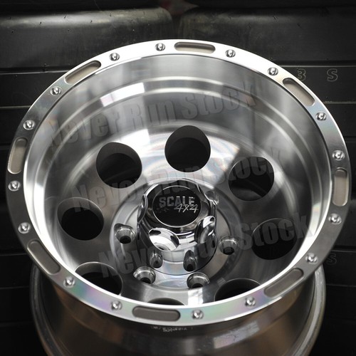 SCALE 4x4 S52 15x10 6x5.5 6x139.7 -46 OFFSET MACHINED SILVER 8 HOLE ...