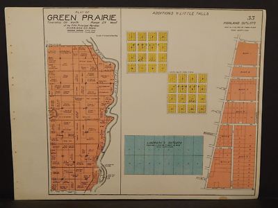 Minnesota Morrison County Map Green Prairie Townships c.1920 U1#89 | eBay