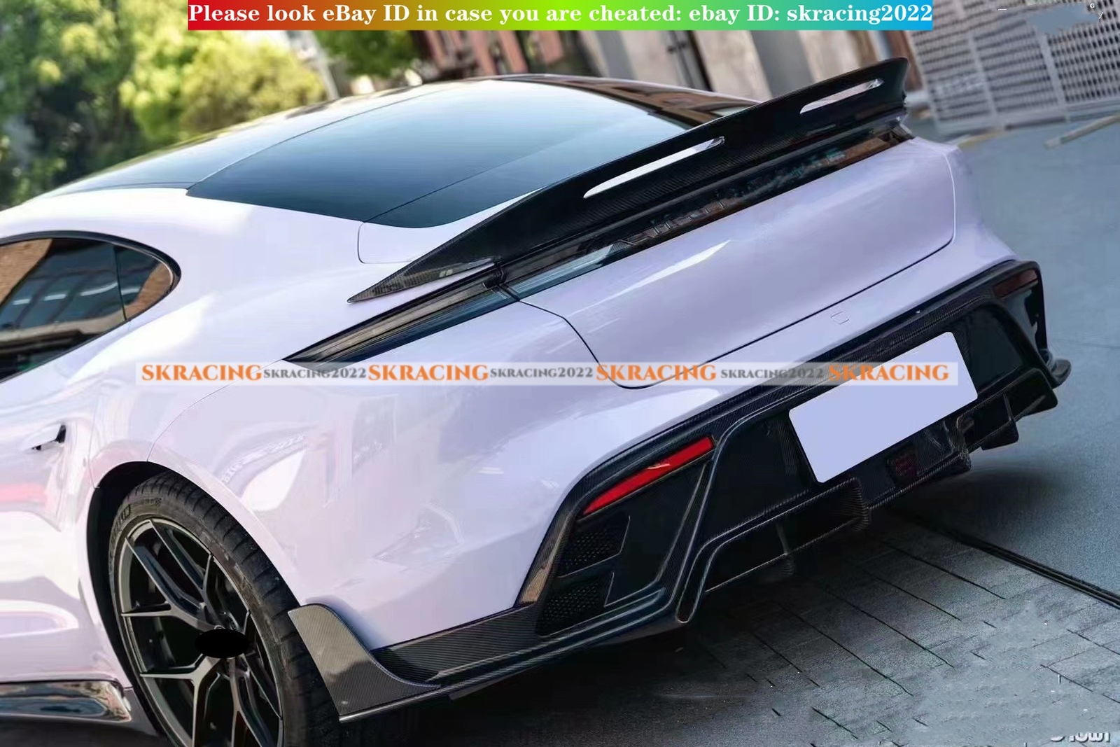 For Porsche Taycan 2020 2021 2022 Carbon Fiber Rear Spoiler Tail Trunk ...