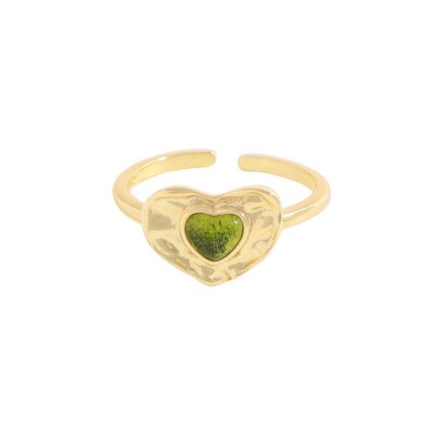 Sterling Silver Irregular Love Heart Crystal Adjustable Ring Bridesmaid ...