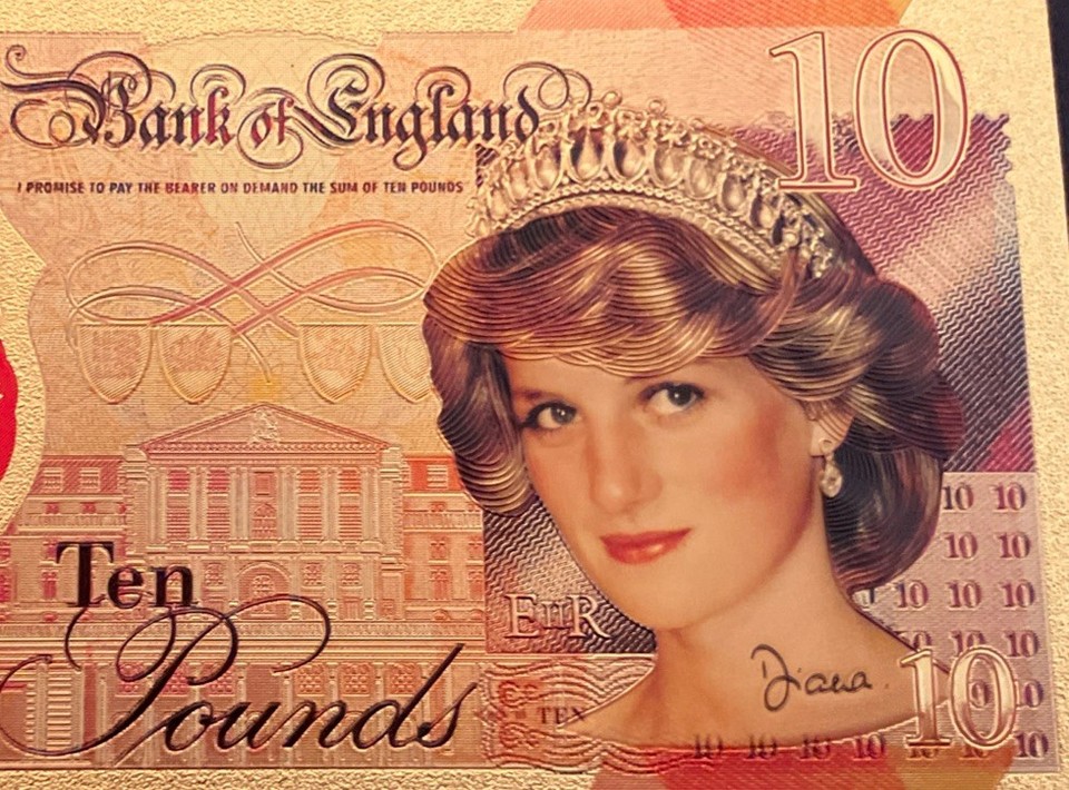 Ten Pound Princess Diana Banknote. Gold Foiled Note | eBay UK